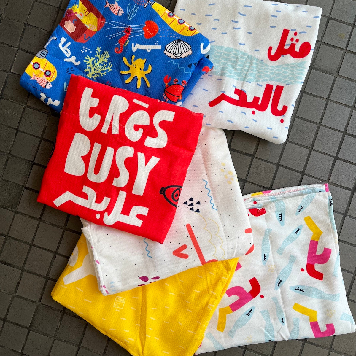 Luanatic Beach Poncho Bahr (بحر) serviette de plage, بشكير, منشفة بحر