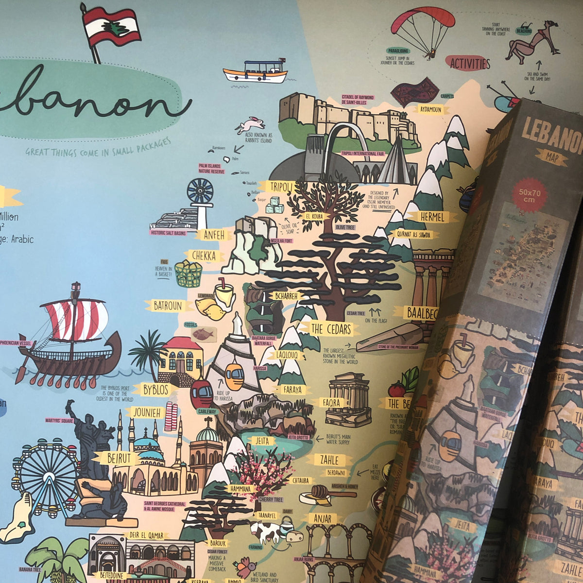 Printed Lebanon Map Poster – Luanatic