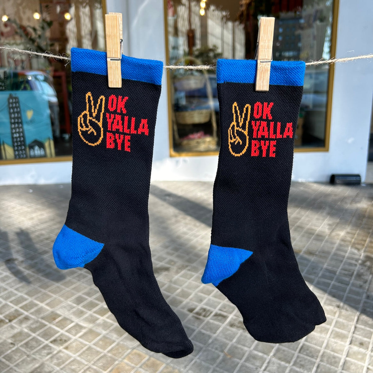 Socks Ok Yalla Bye by Luanatic chaussettes كلسات جوارب جرابات