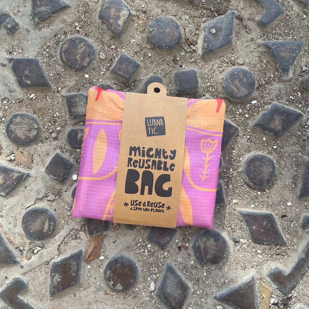 Reusable Bag Shaffeh Pop Pattern (شفّة) by Luanatic