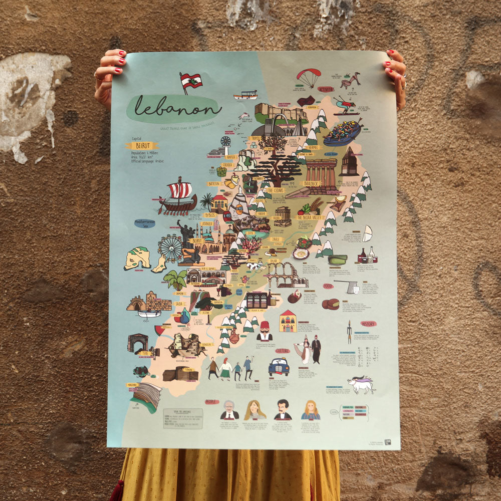 Printed Lebanon Map Poster – Luanatic