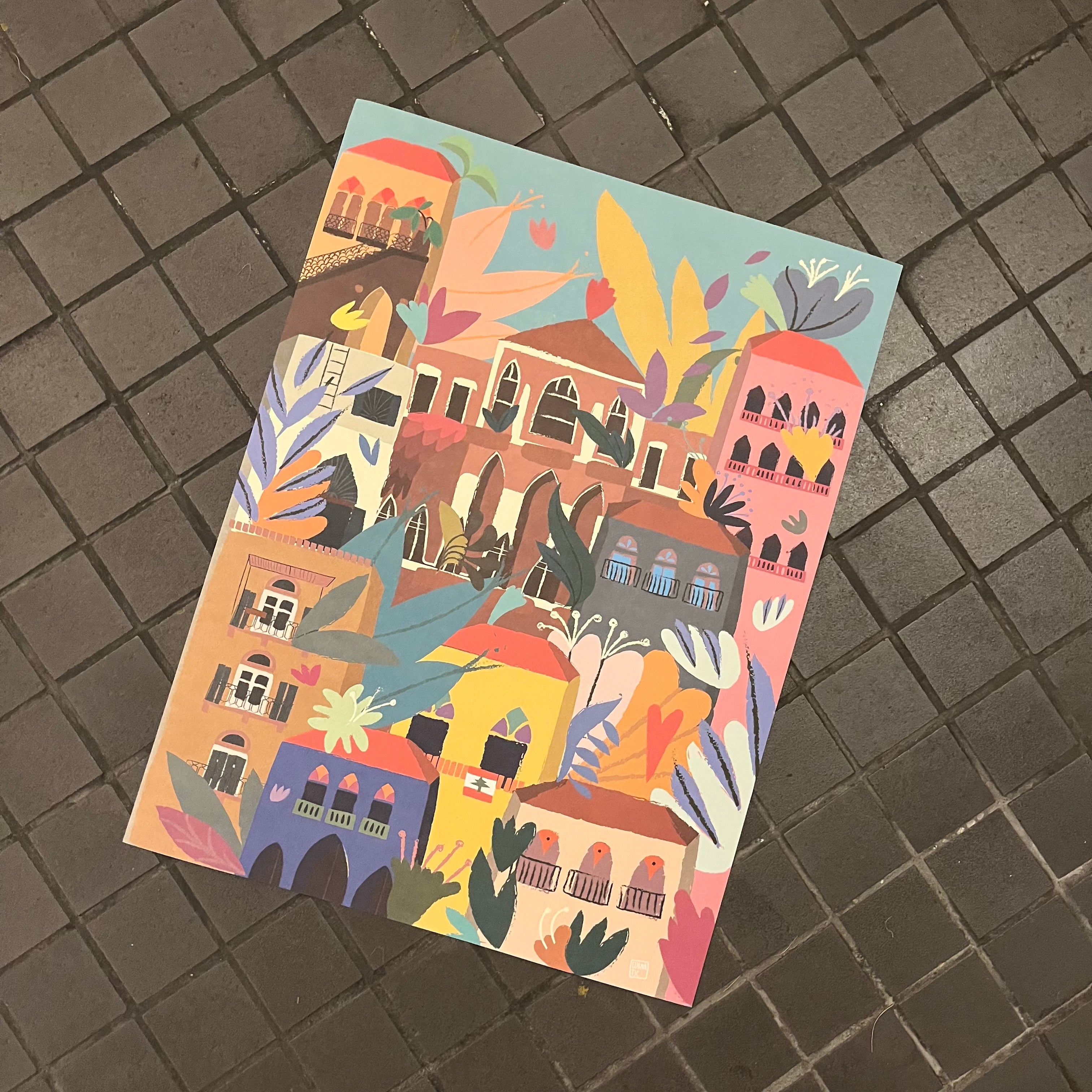 Printed Poster Beirut Bloom by Luanatic