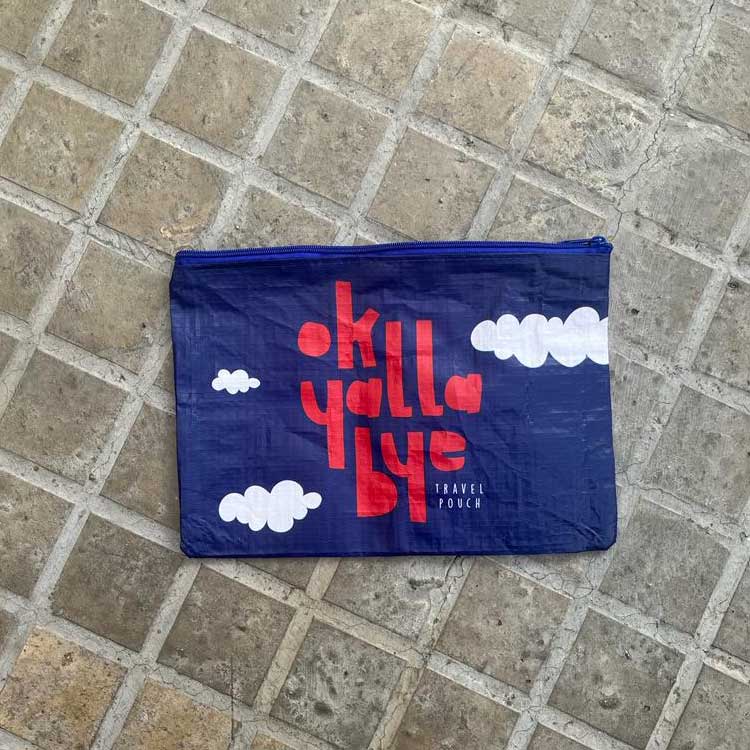 OK yalla bye Woven PP Pouch by Luanatic